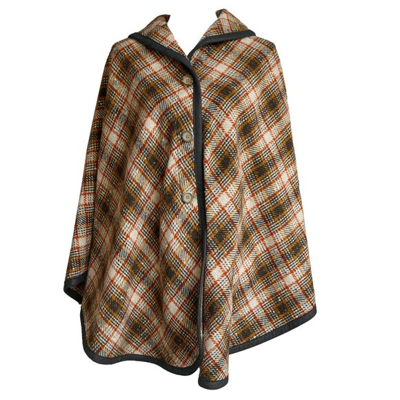 Pendleton | Jackets & Coats | Pendeleton Vintage 7s Plaid Cape Tan Wool ...